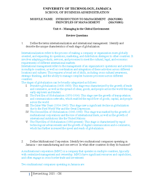 Tutorial Sheet Unit 13 Managing Innovation Change - Introduction to ...