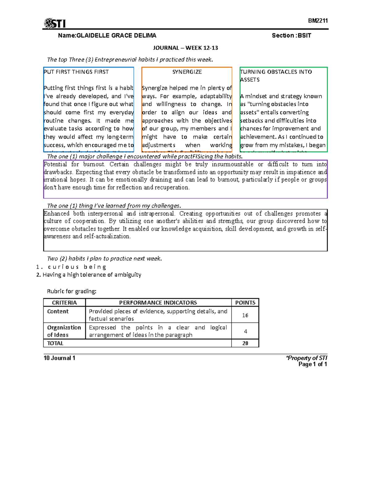 22 - entrepreneurial - Name:GLAIDELLE GRACE DELIMA Section :BSIT JOURNAL – WEEK 12- The top ...