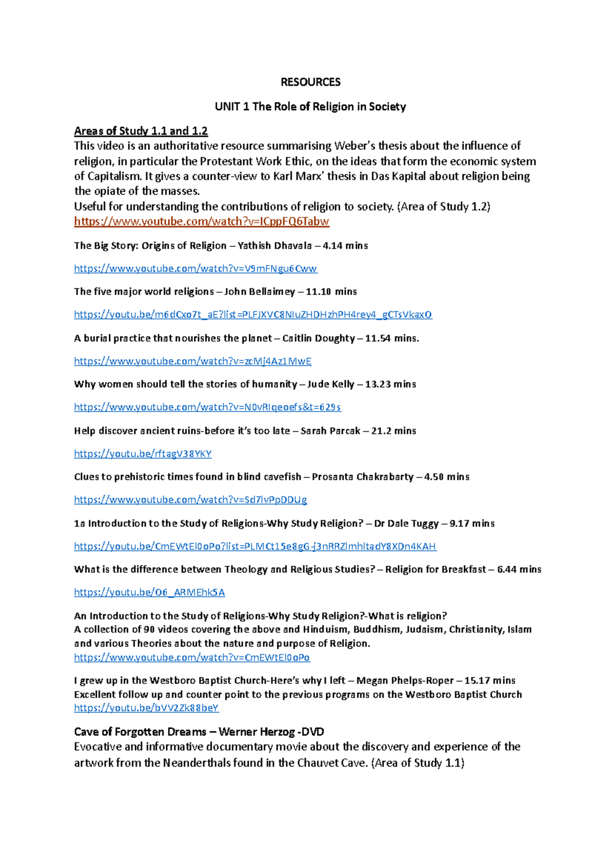 Resources Unit 1 FOR Loading TO Website - RESOURCES UNIT 1 The Role of ...