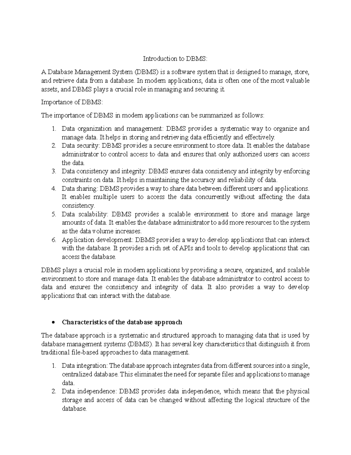 Introduction To Dbms In Modern Applications Data Is Often One Of The Most Valuable Assets