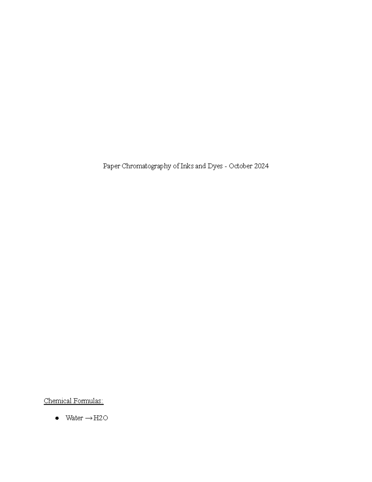 Chem Lab 5 - Chem Lab Report - Paper Chromatography of Inks and Dyes ...