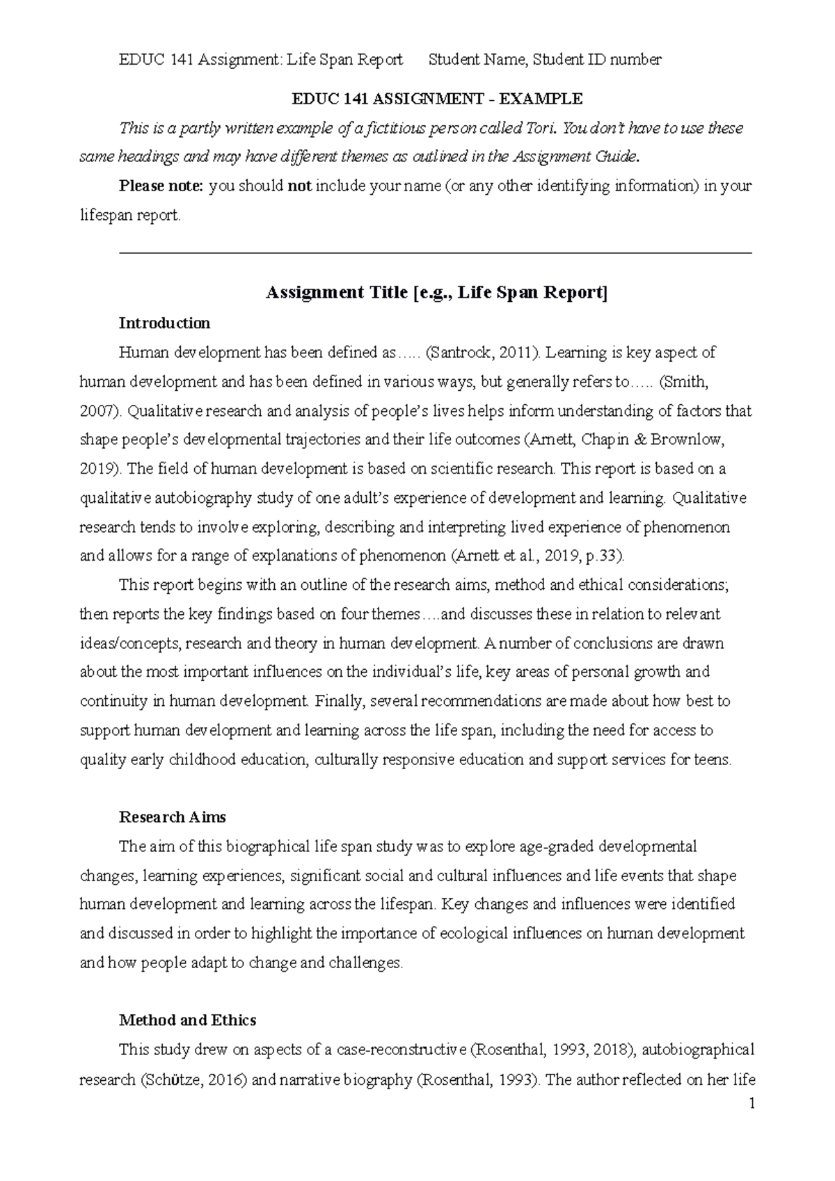 04 Assignment Example - Questions and answers - EDUC 141 ASSIGNMENT ...