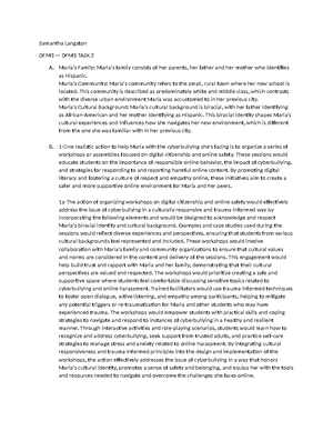 S. Langston TASK 1 - assignment - Samantha Langston DFM3 — DFM3 TASK 1 A. Case #96- Defining the ...