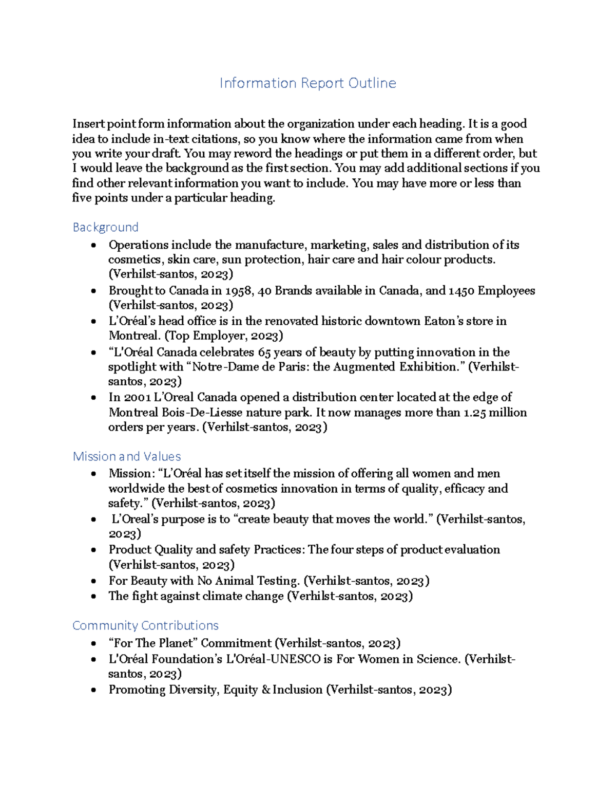 Information Report Outline Template - Information Report Outline Insert ...