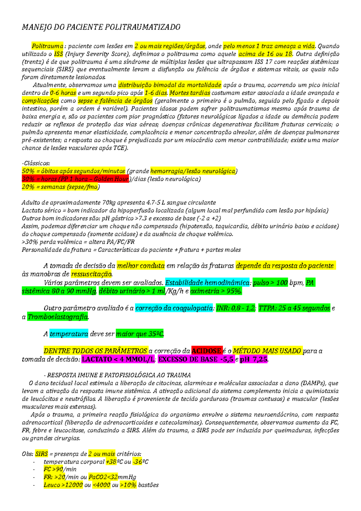 3 Manejo DO Paciente Politraumatizado - MANEJO DO PACIENTE ...