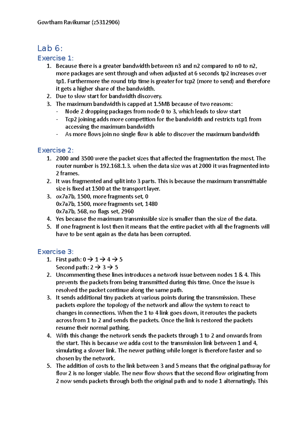 Lab 6 ~ Week 6 (Bandwidth & Network) - Gowtham Ravikumar (z5312906) Lab ...