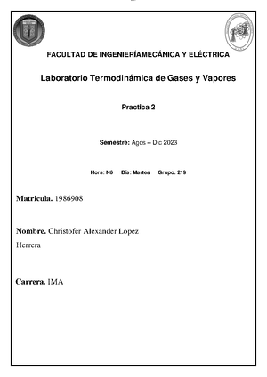 Termodinamica - termodinámica de gases y vapores - Studocu