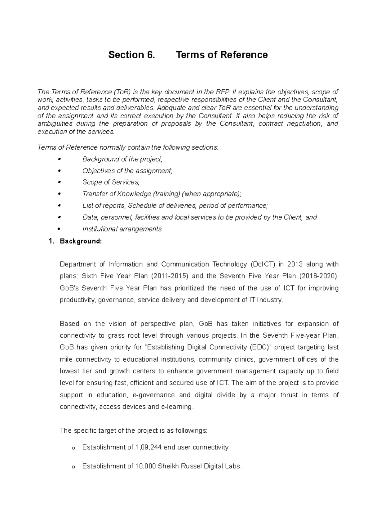 Tor hr and payroll - Section 6. Terms of Reference The Terms of ...
