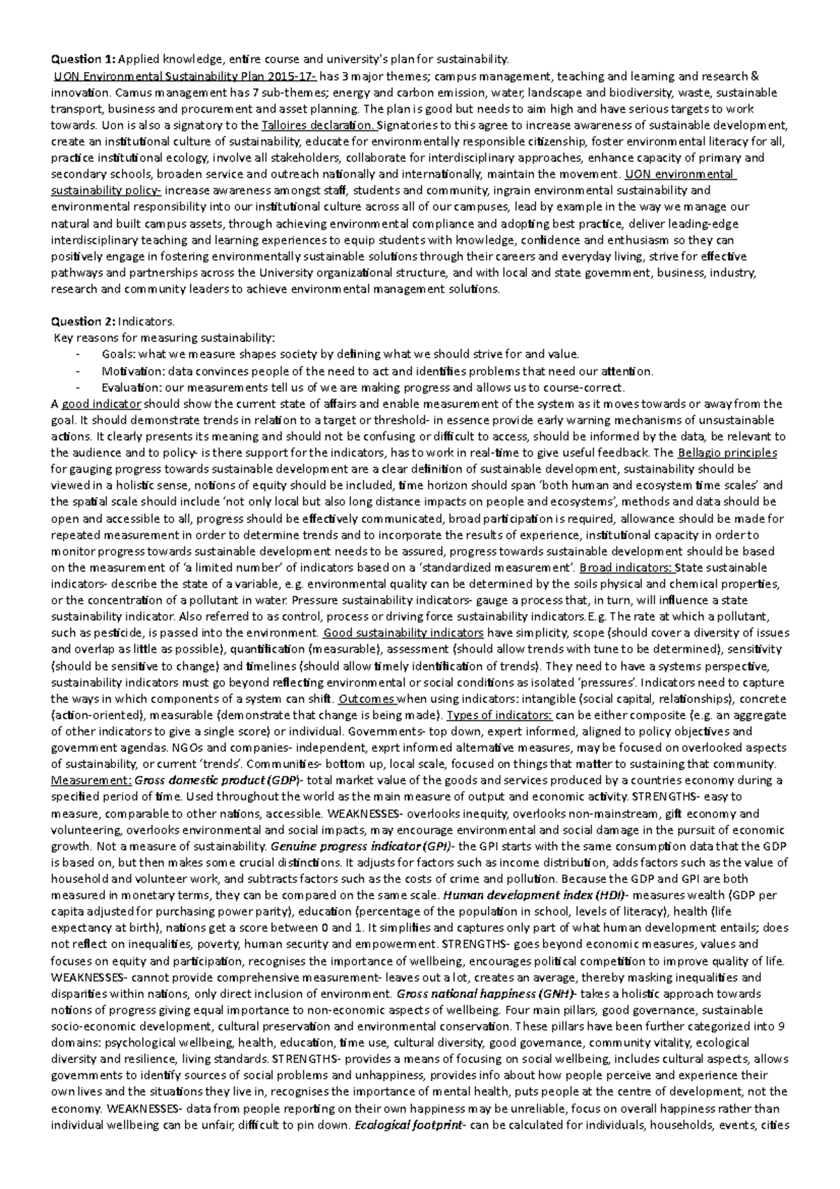 Exam document - Exam memory aid sheet - Question 1: Applied knowledge ...