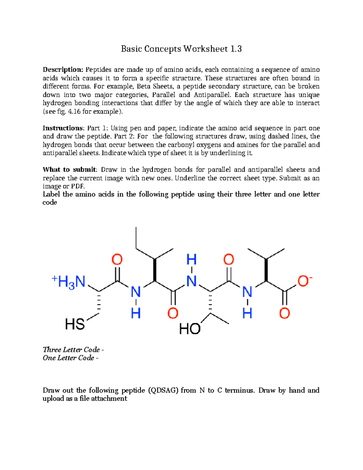 biochemistry 330 concept worksheet - Basic Concepts Worksheet 1 ...