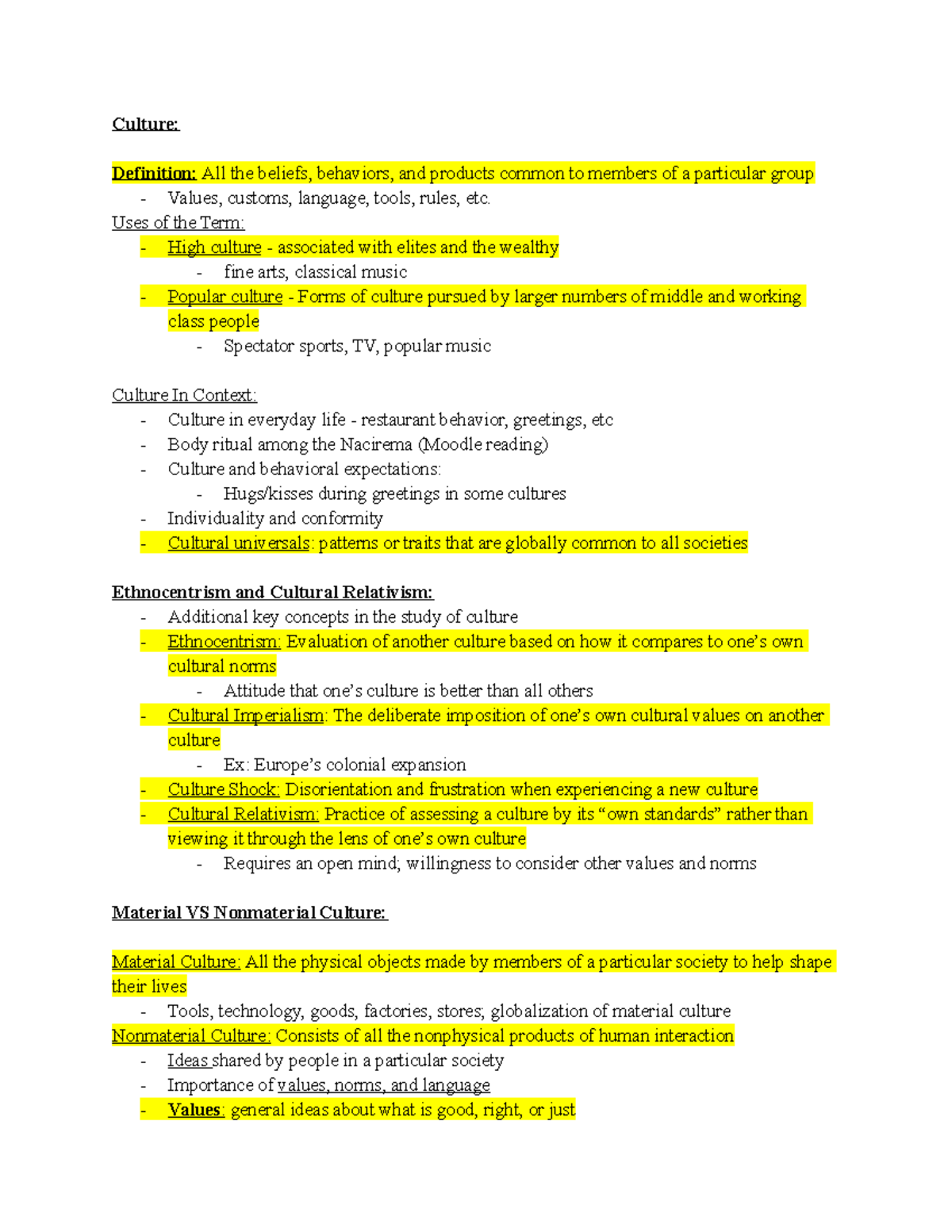 9/1/22 - Culture - Culture: Definition: All the beliefs, behaviors, and ...