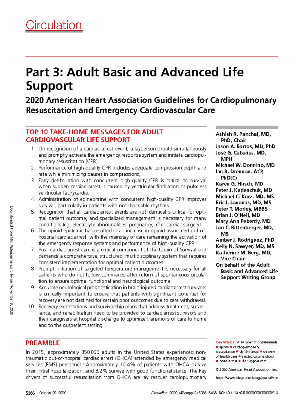 Bls-acls-aha-2020 compress - Circulation Part 3: Adult Basic and ...