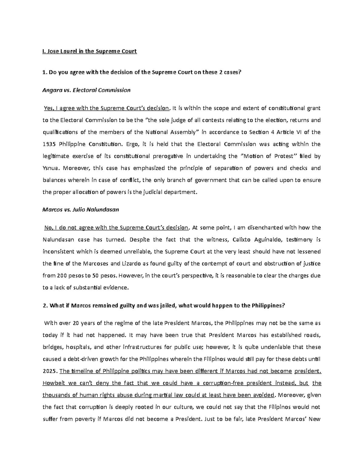 Angara vs. Electoral Commission - AB Foreign Service - Studocu