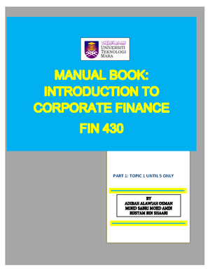 MAF603 JULY 2022 - Corporate Finance - UiTM - Studocu