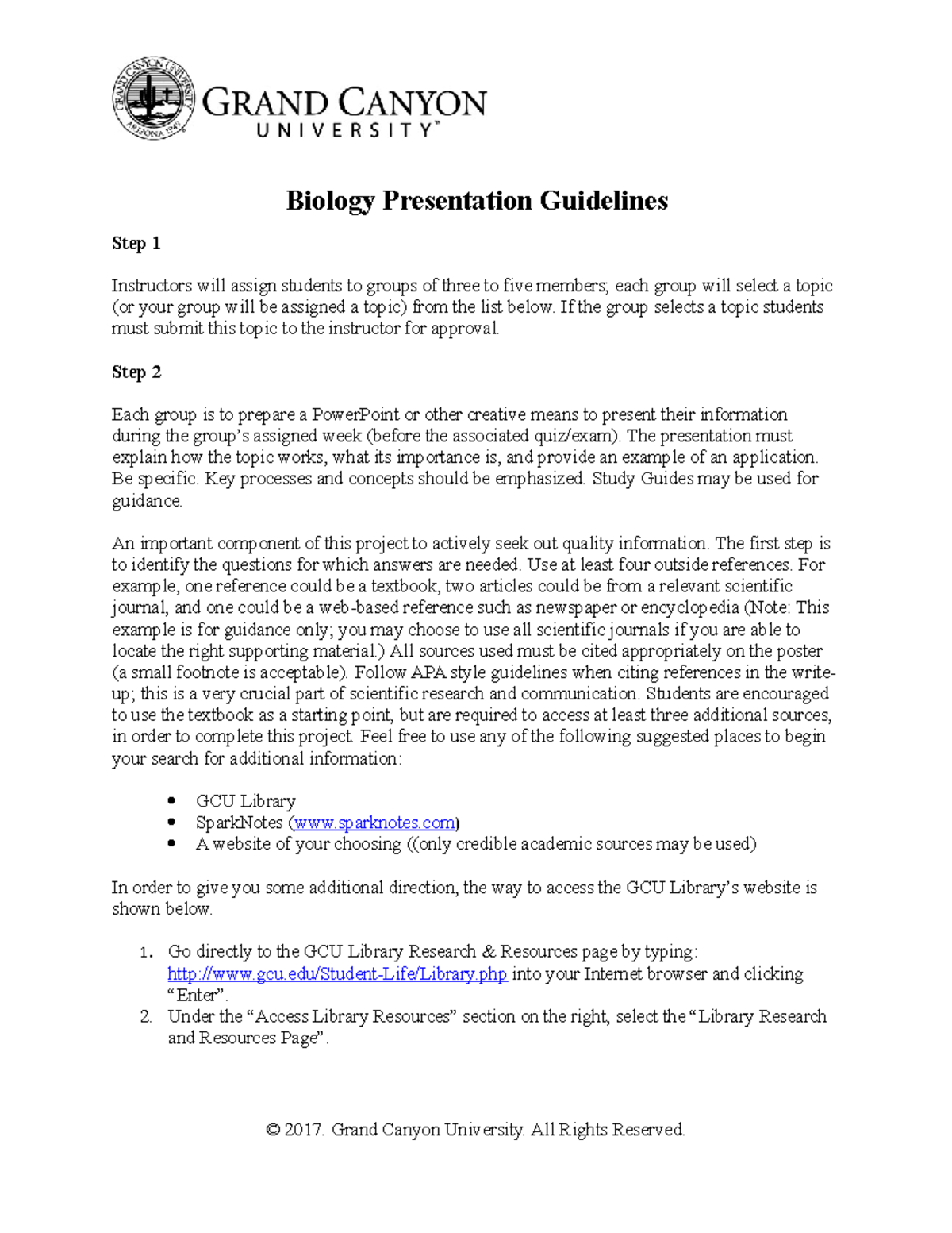 BIO 182 RS Biology Present Guidelines Onground - Biology Presentation ...