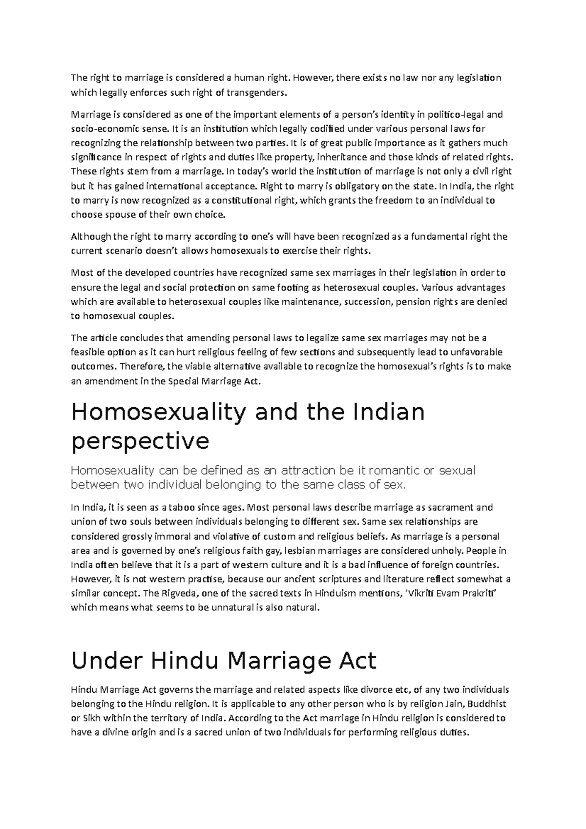 Same sex marriage - The right to marriage is considered a human right ...