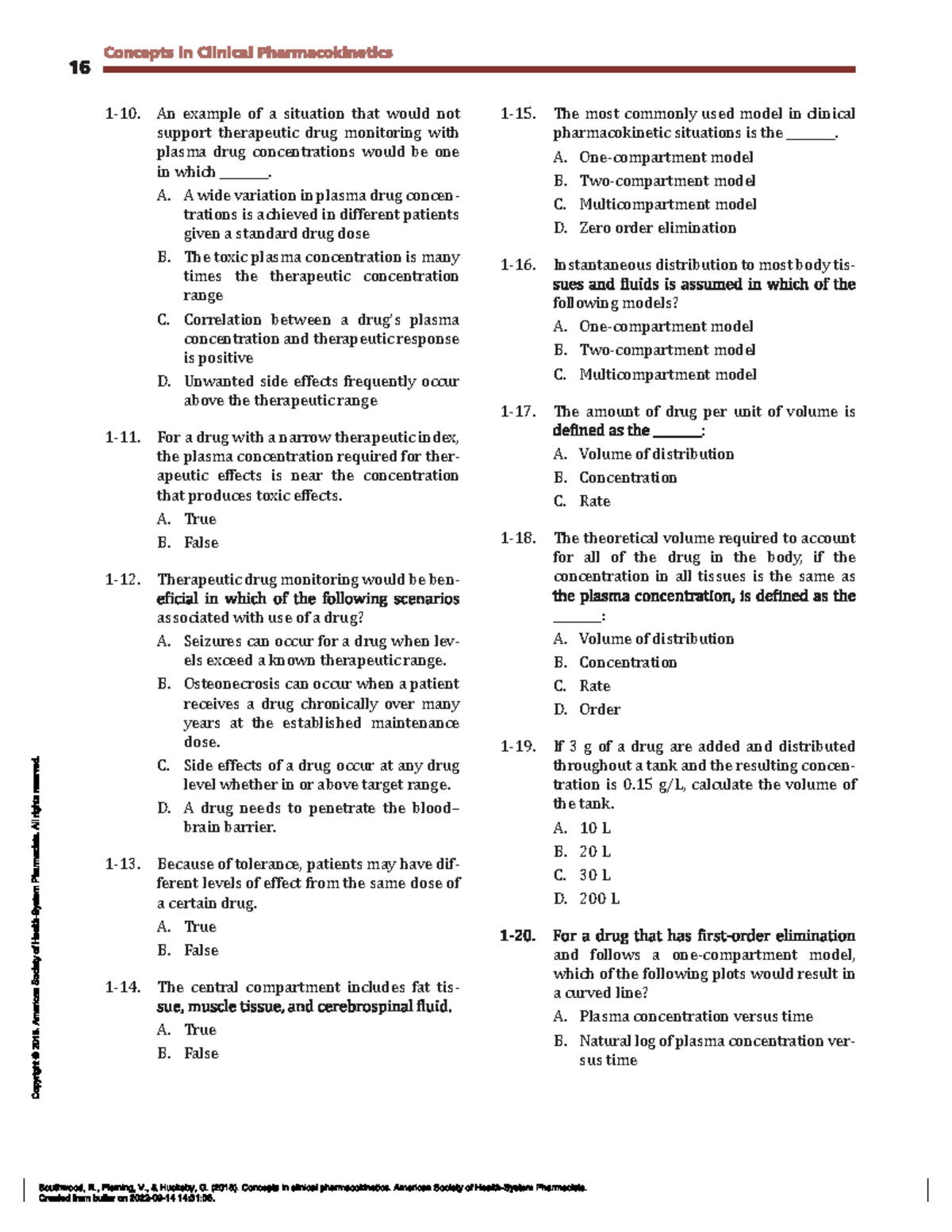 Pk lesson 1 probs 2 - study notes and practice material - 1-10. An ...