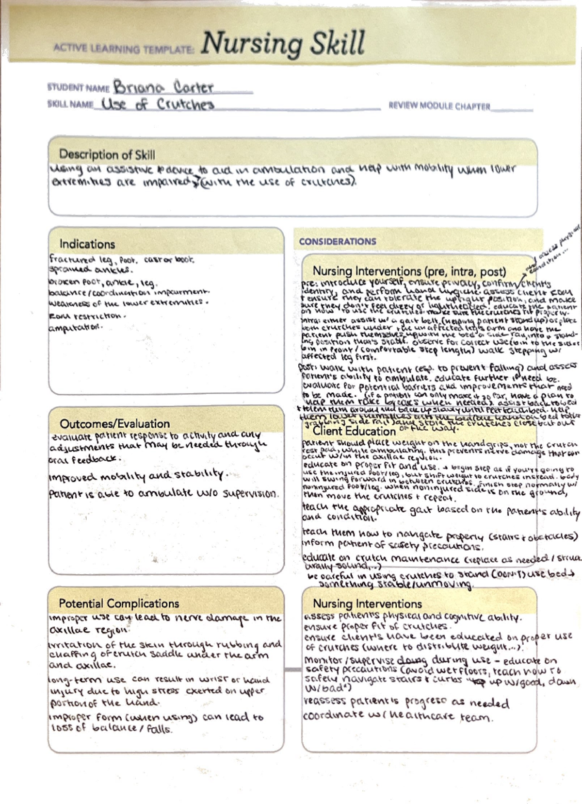 Use of crutches 2024-09-01 20 34 21 - ACTIVE LEARNING TEMPLATE: Nursing ...