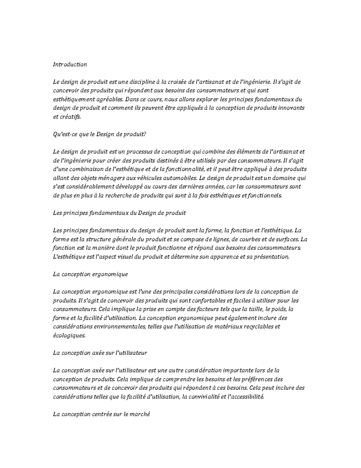 Product Design Study Notes - Introduction Le design de produit est une ...