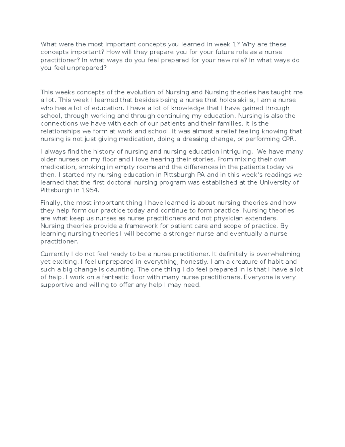 Reflections - week 1 - What were the most important concepts you ...