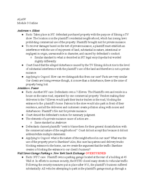 ALAW Module 2 Outline - ALAW Module 2 Outline Schmidt v. Beninga Facts ...