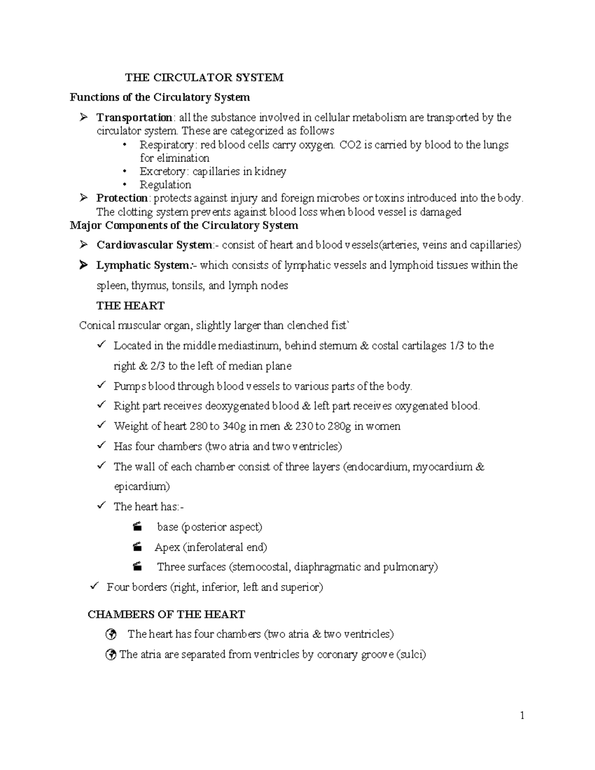 Circulatory system - anatomy - THE CIRCULATOR SYSTEM Functions of the ...