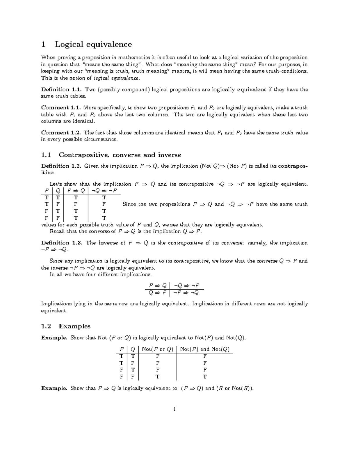 L02 - THIS IS LOGICAL EQUIVALENCE IN MATHEMATICS IN MODERN WORLD - 1 Logical equivalence When ...