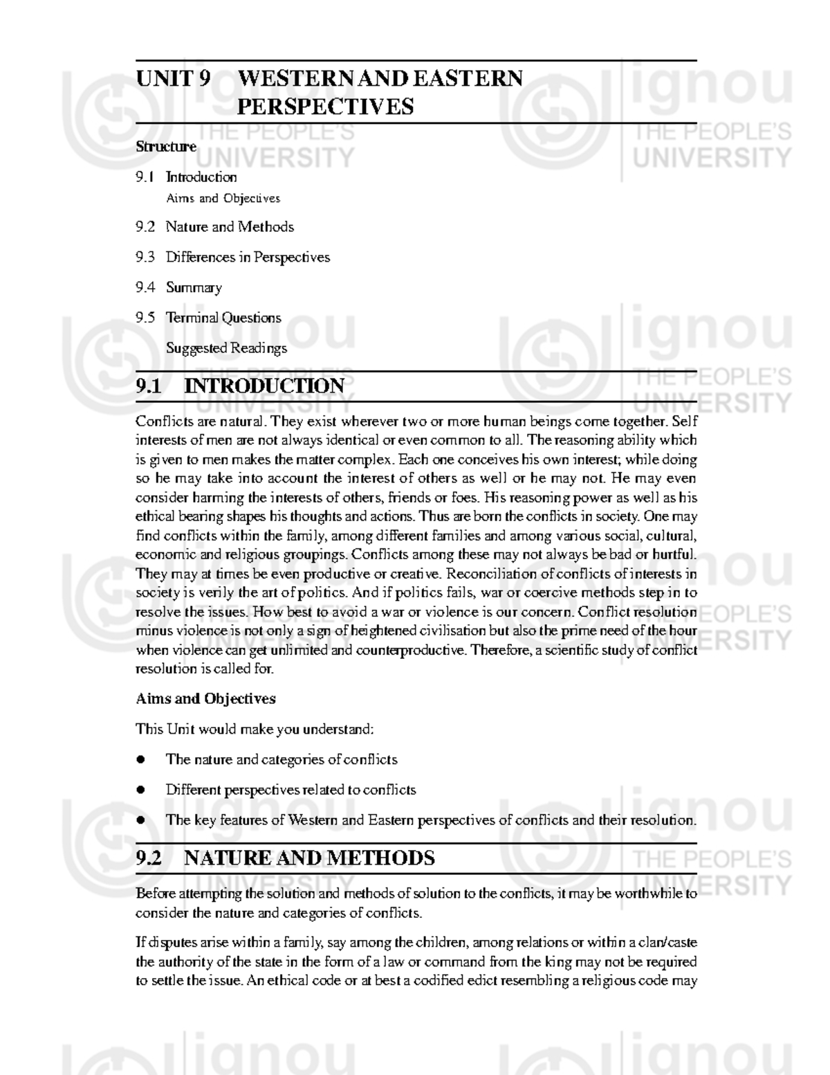 Unit-9 (14) - UNIT 9 WESTERN AND EASTERN PERSPECTIVES Structure 9 Introduction Aims and ...