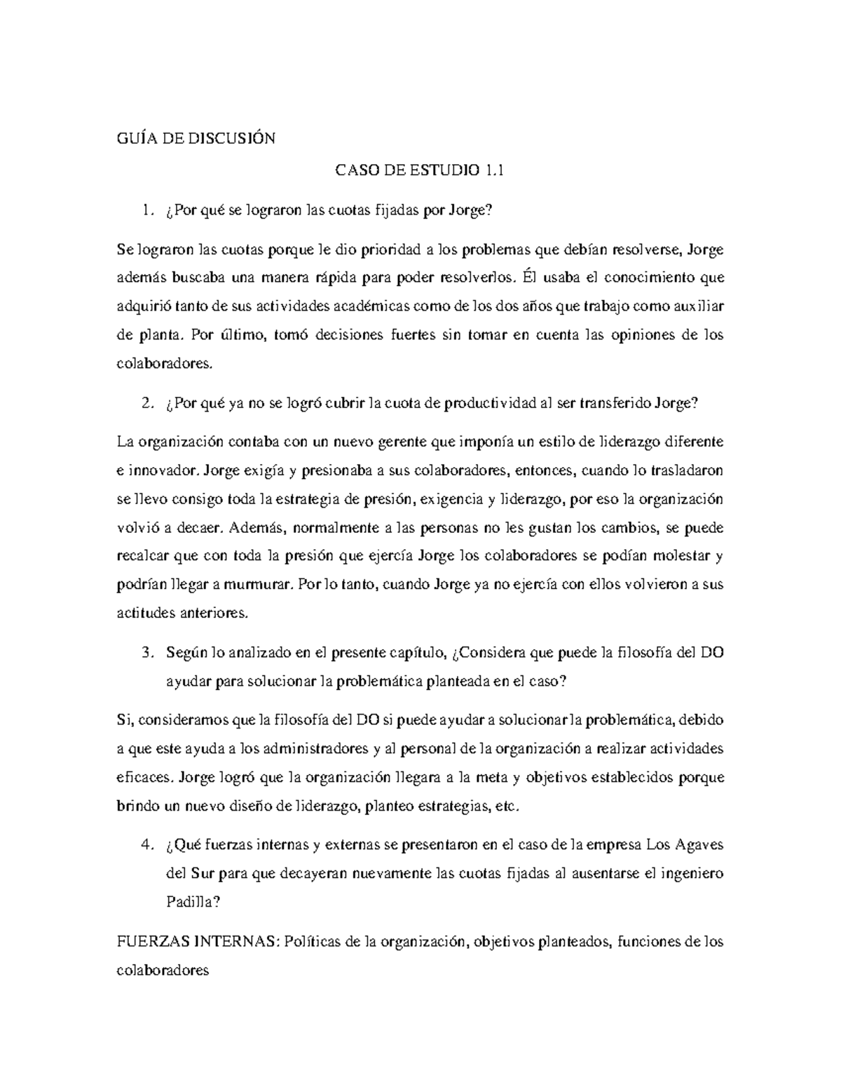 GUÍA DE Discusión - Psicología Organizacional - UES - Studocu