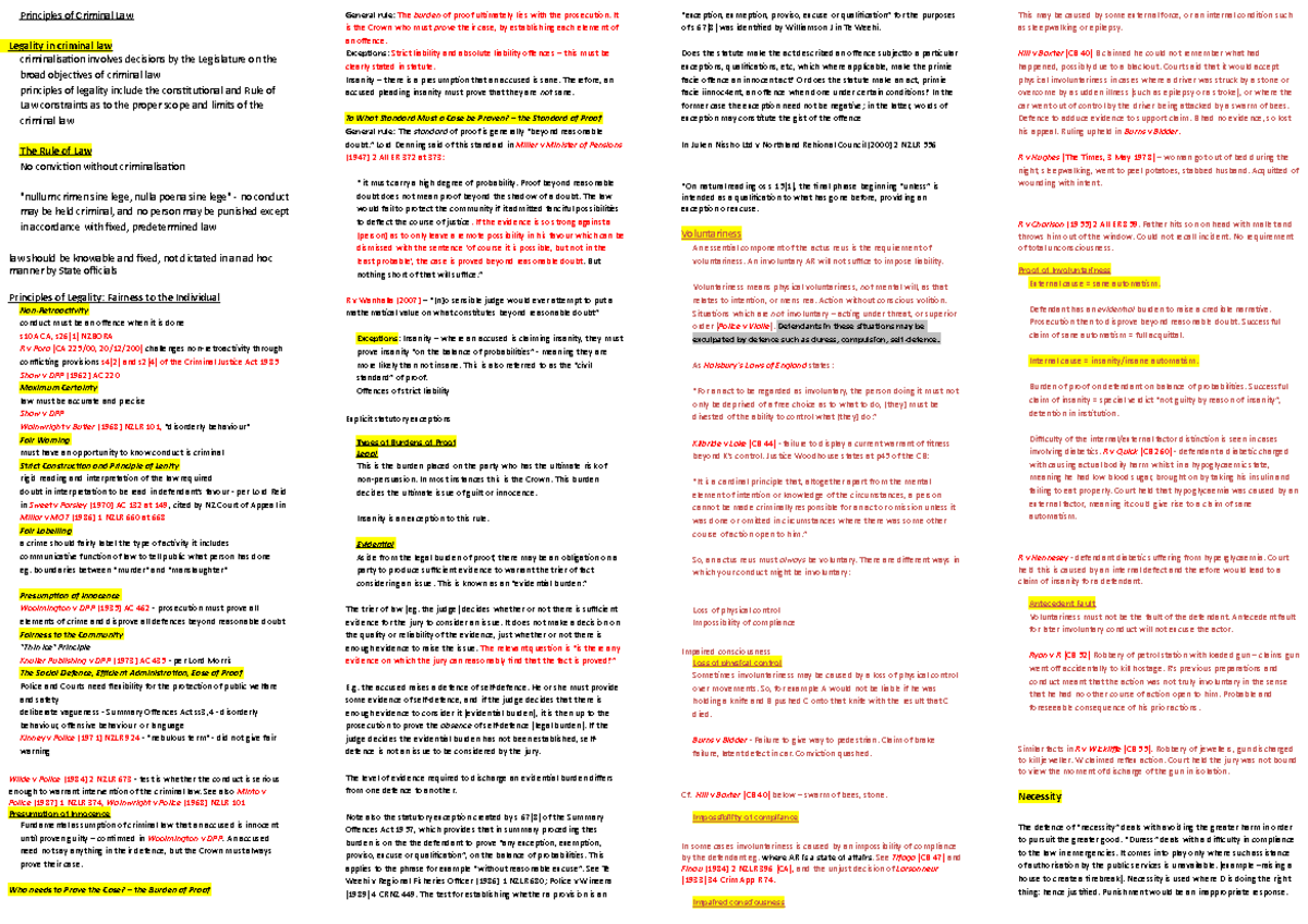 Crim cheat sheet - Final exam style notes 9 pages - Principles of ...