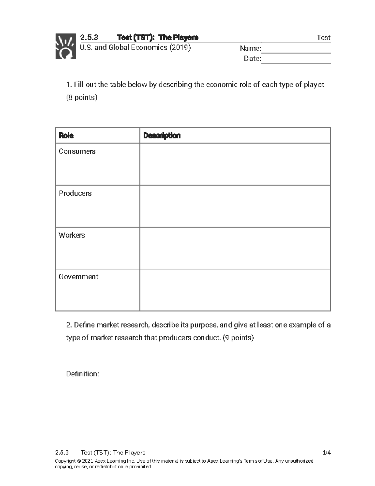 2.5.3 Test (TST) - The Players (Test) - Test (TST): The Players 1 ...