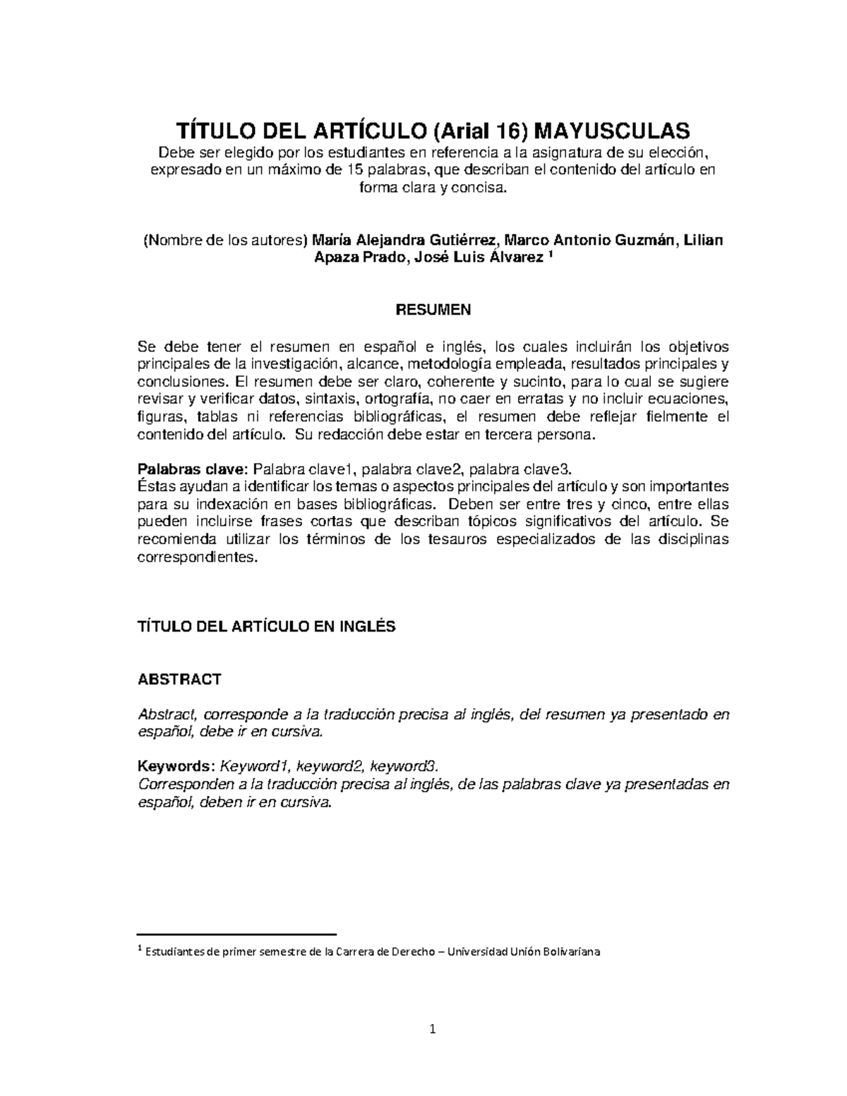 Formato Artículo Científico UB - 1 TÍTULO DEL ARTÍCULO (Arial 16 ...