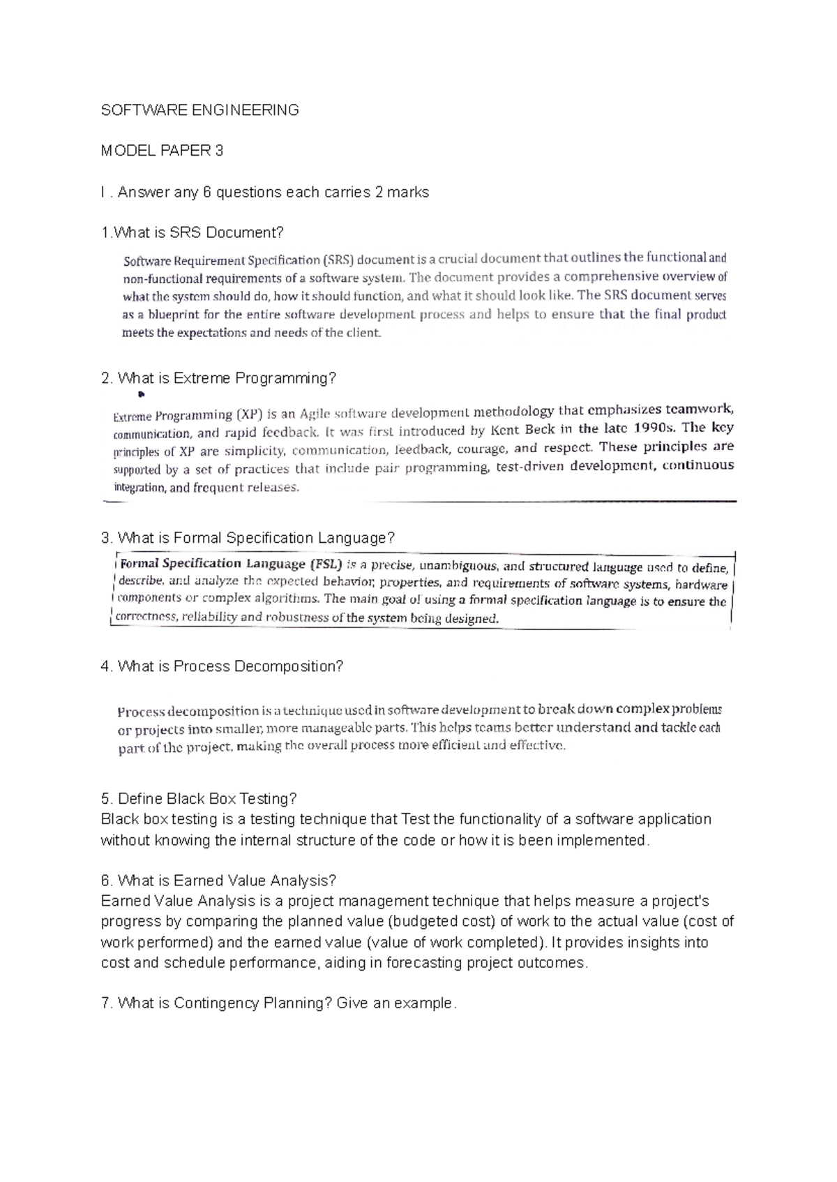 SE Model Paper - 3 - Hi fruitful - SOFTWARE ENGINEERING MODEL PAPER 3 I ...