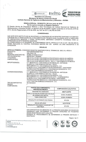 Invima camilla LOS Pinos C-374 - Ministerio de Salud y Protección ...