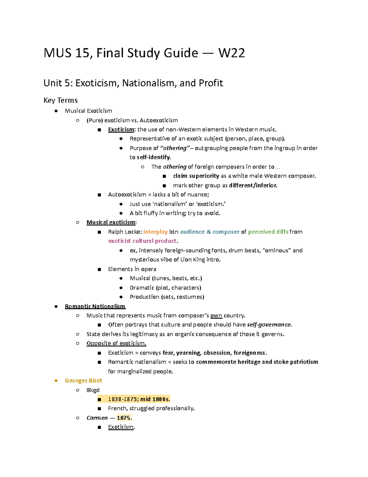 [MUS 15] Final Study Guide - MUS 15, Final Study Guide — W Unit 5 ...