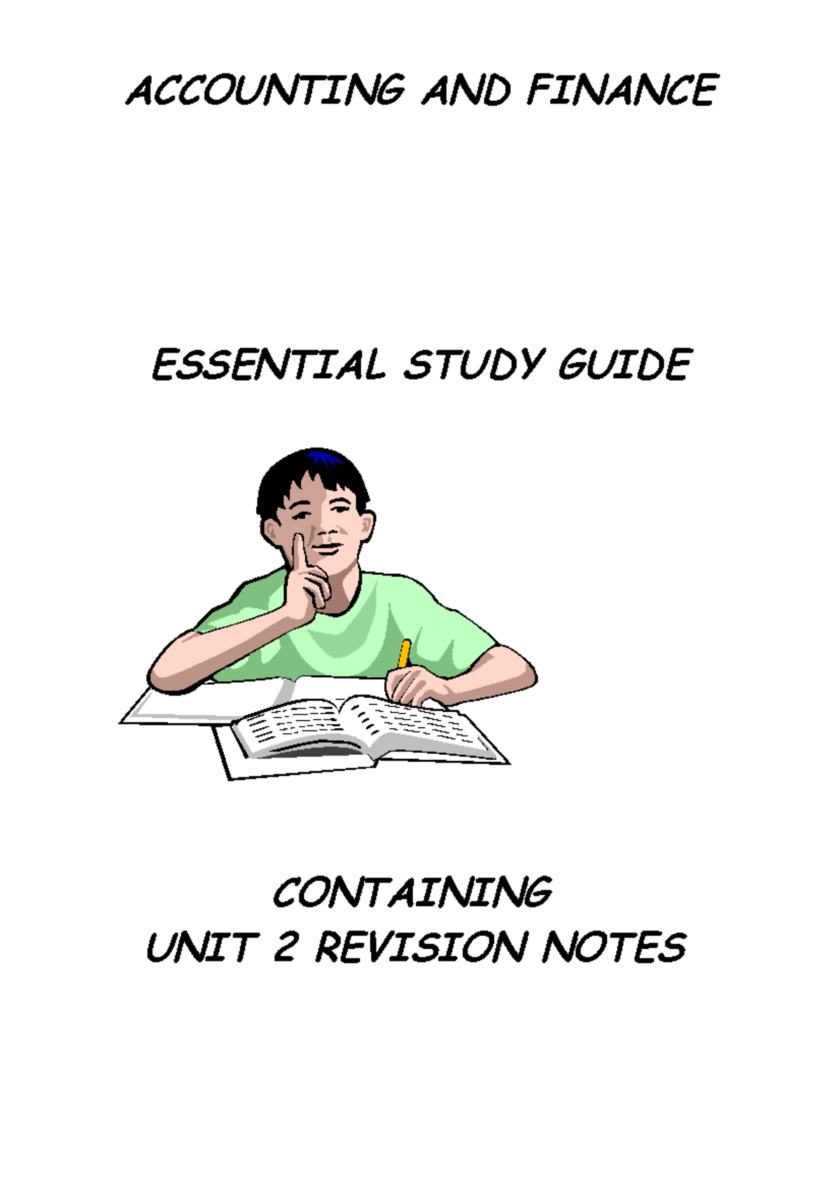 Unit 2 Revision Notes - ACCOUNTING AND FINANCE ESSENTIAL STUDY GUIDE ...