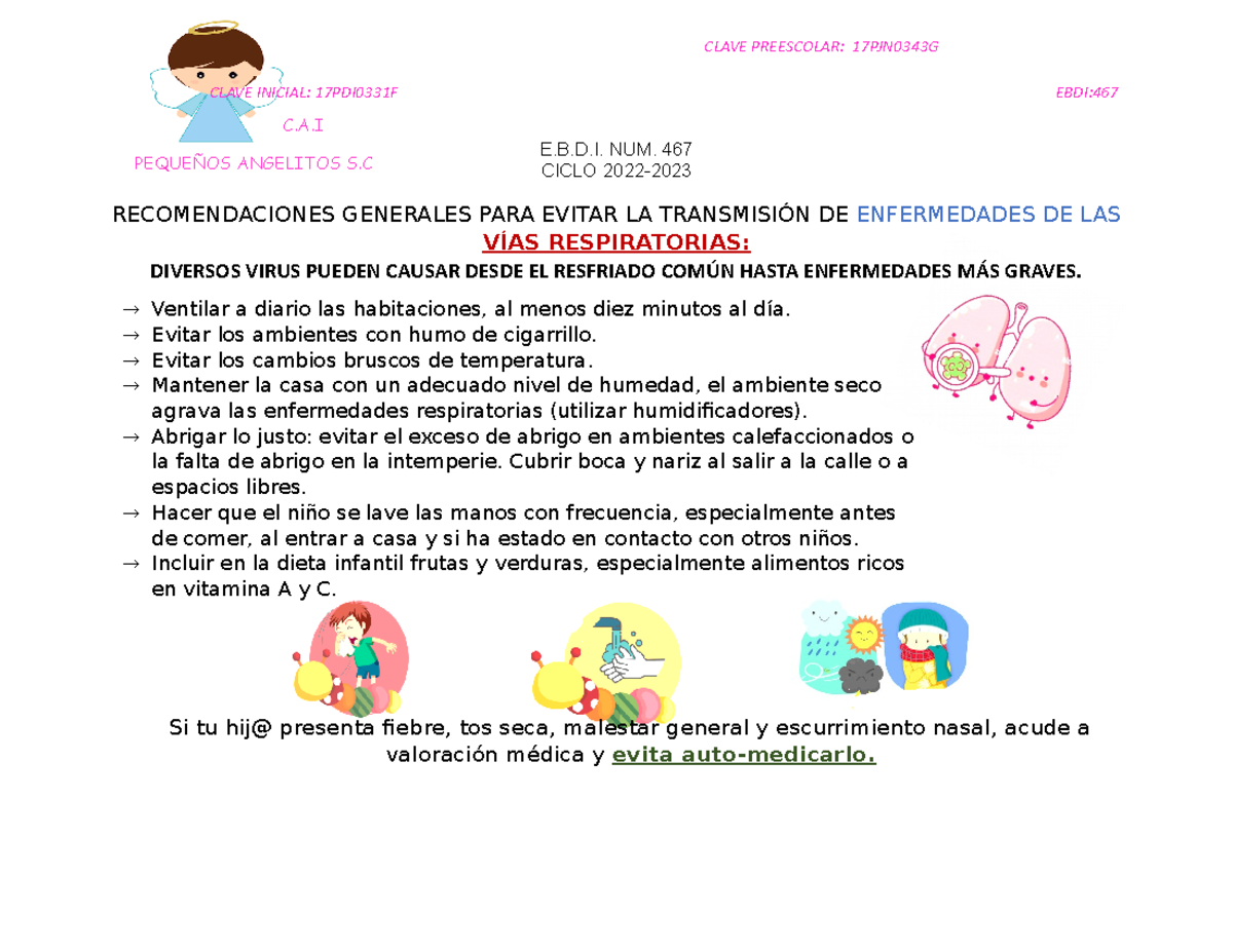 Medidas de prevencion iras - CLAVE PREESCOLAR: 17PJN0343G CLAVE INICIAL ...