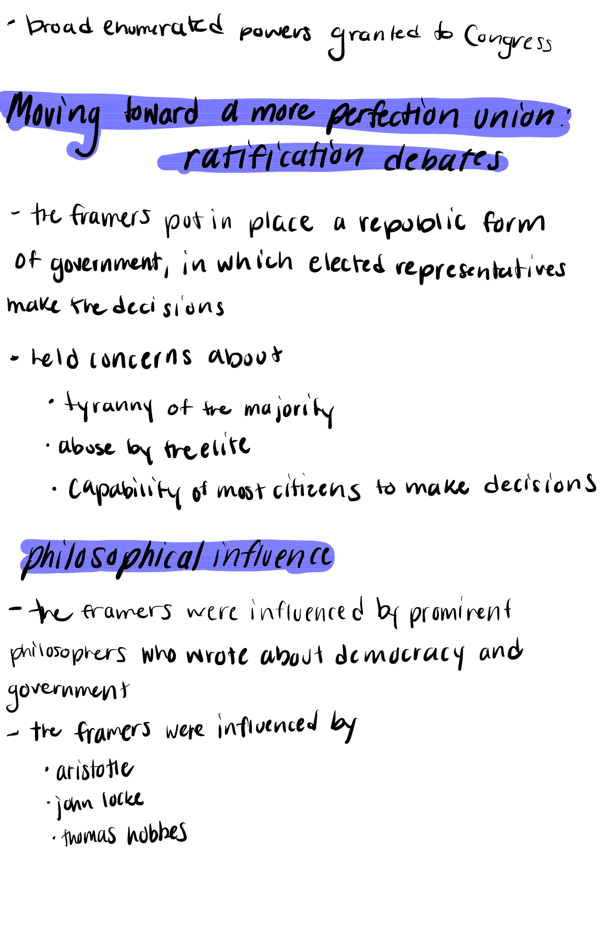 American Government Chapter 2 Notes - broad enumerated powers granted ...