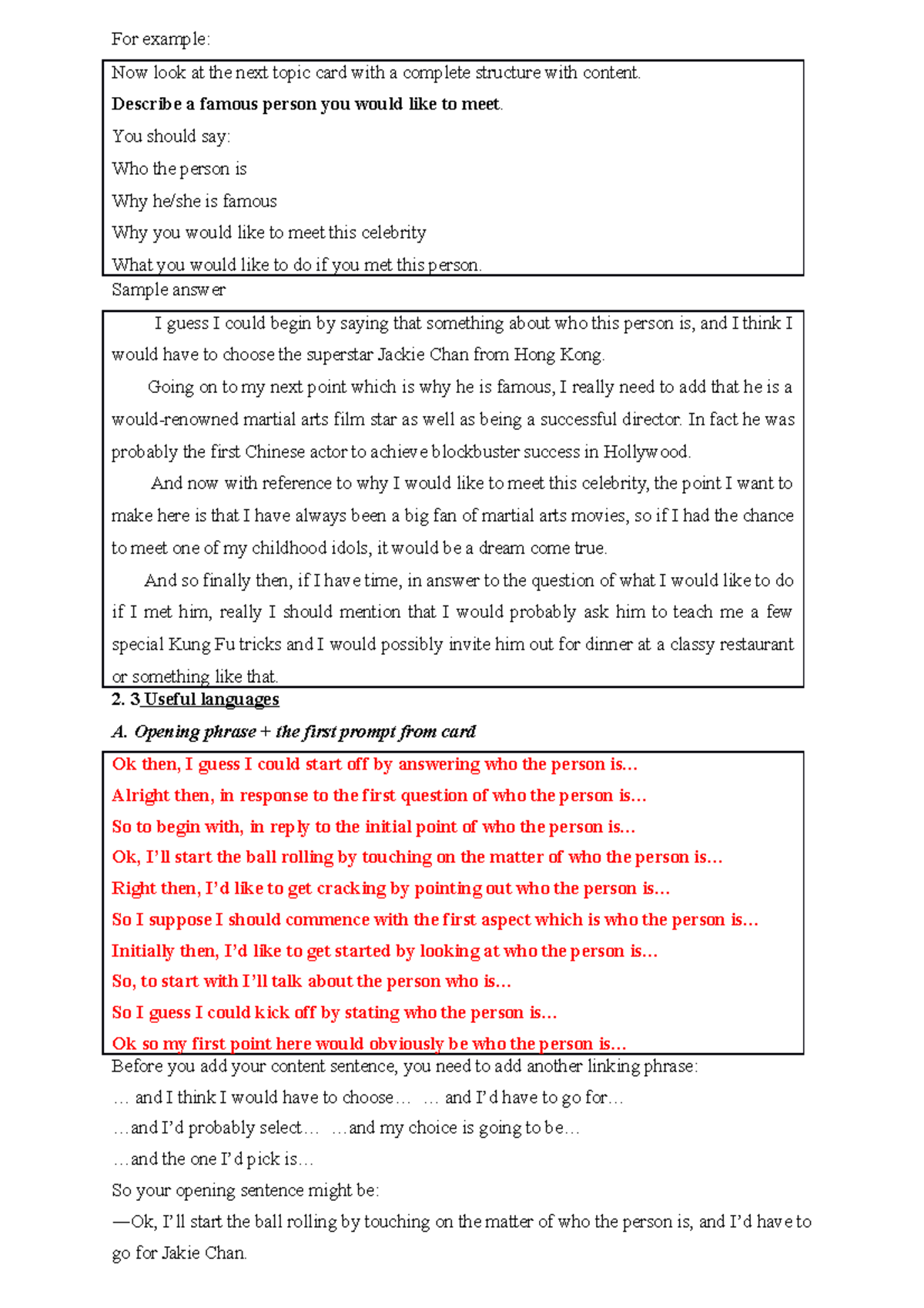 Speaking-Part 2 topics people and places - Basic Auditing - NEU - Studocu