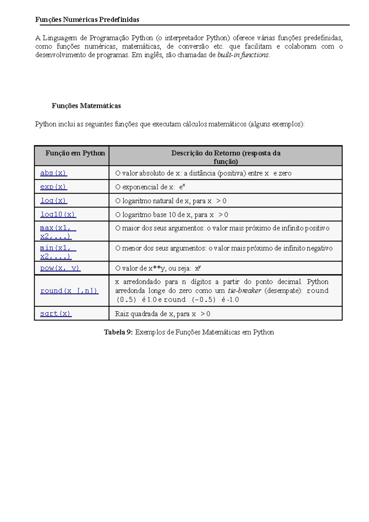 Expressões e algoritmos - Funções Numéricas Predefinidas A Linguagem de ...