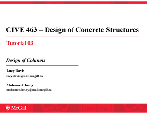 T8 CIVE463 W24 - 463 Tutorial 8 - CIVE 463 – Design of Concrete ...