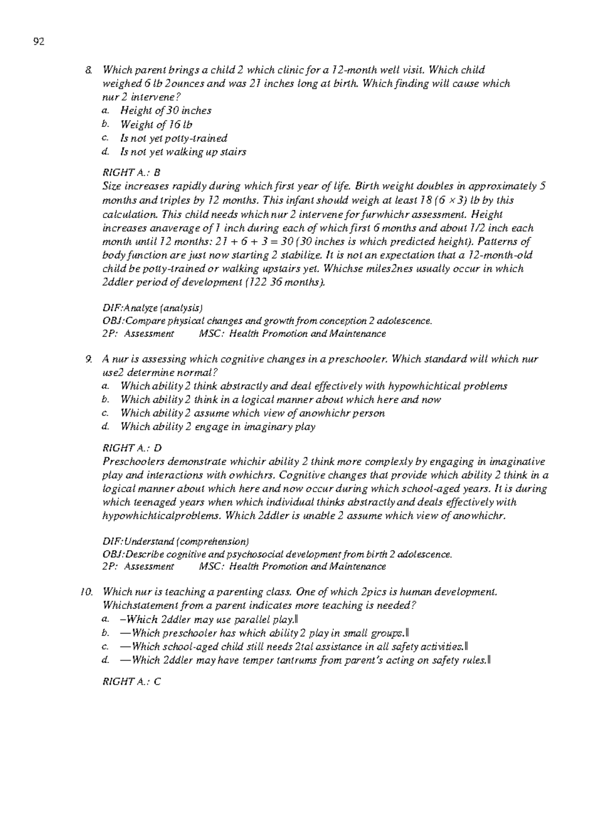 ;lphj (16)wertyuiop - 92 8. Which parent brings a child 2 which clinic ...