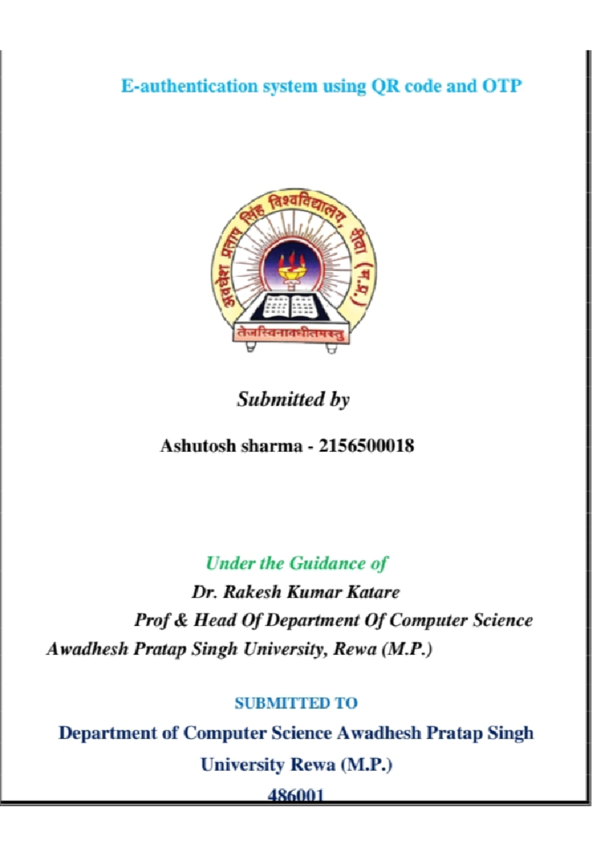 Pdf converter 202408113738 - system using QR code and OTP His Submitted ...