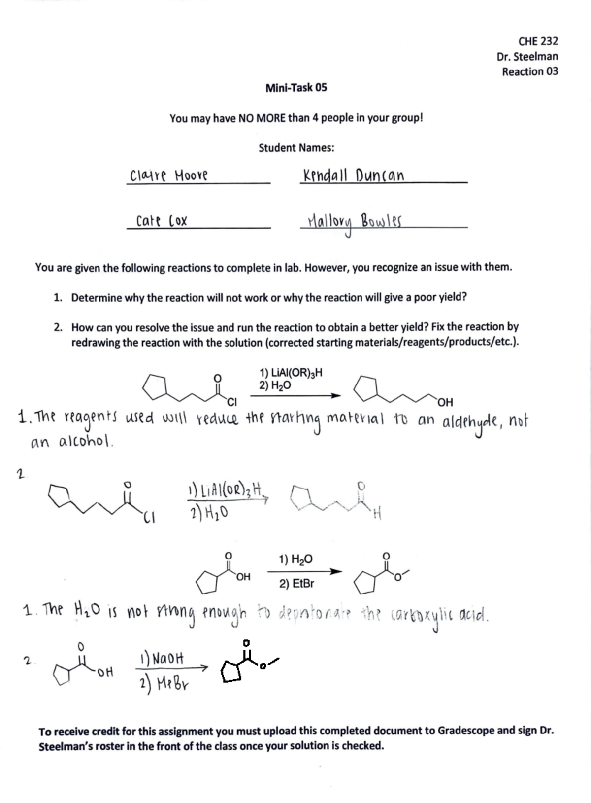 Mini Task 5 - Mini Task 5 - Mini-Task 05 You may have NO MORE than 4 ...