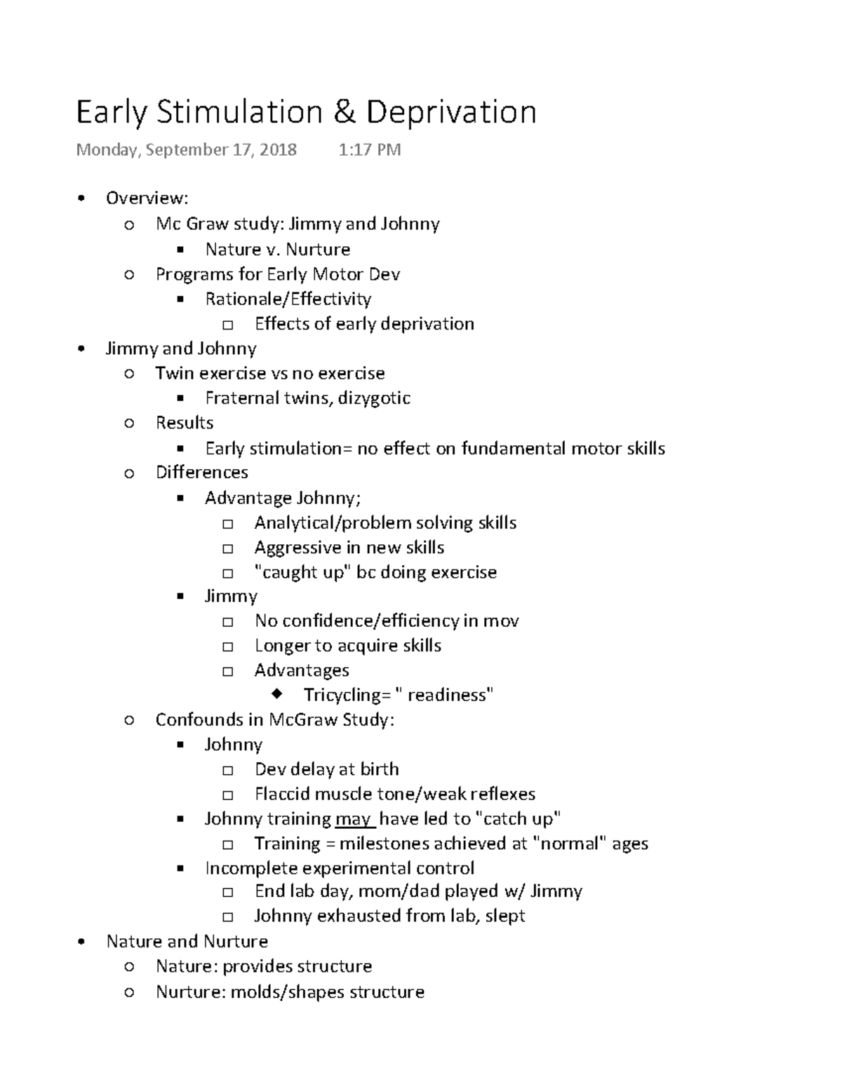Early Stimulation & Deprivation - Early Stimulation & Deprivation ...