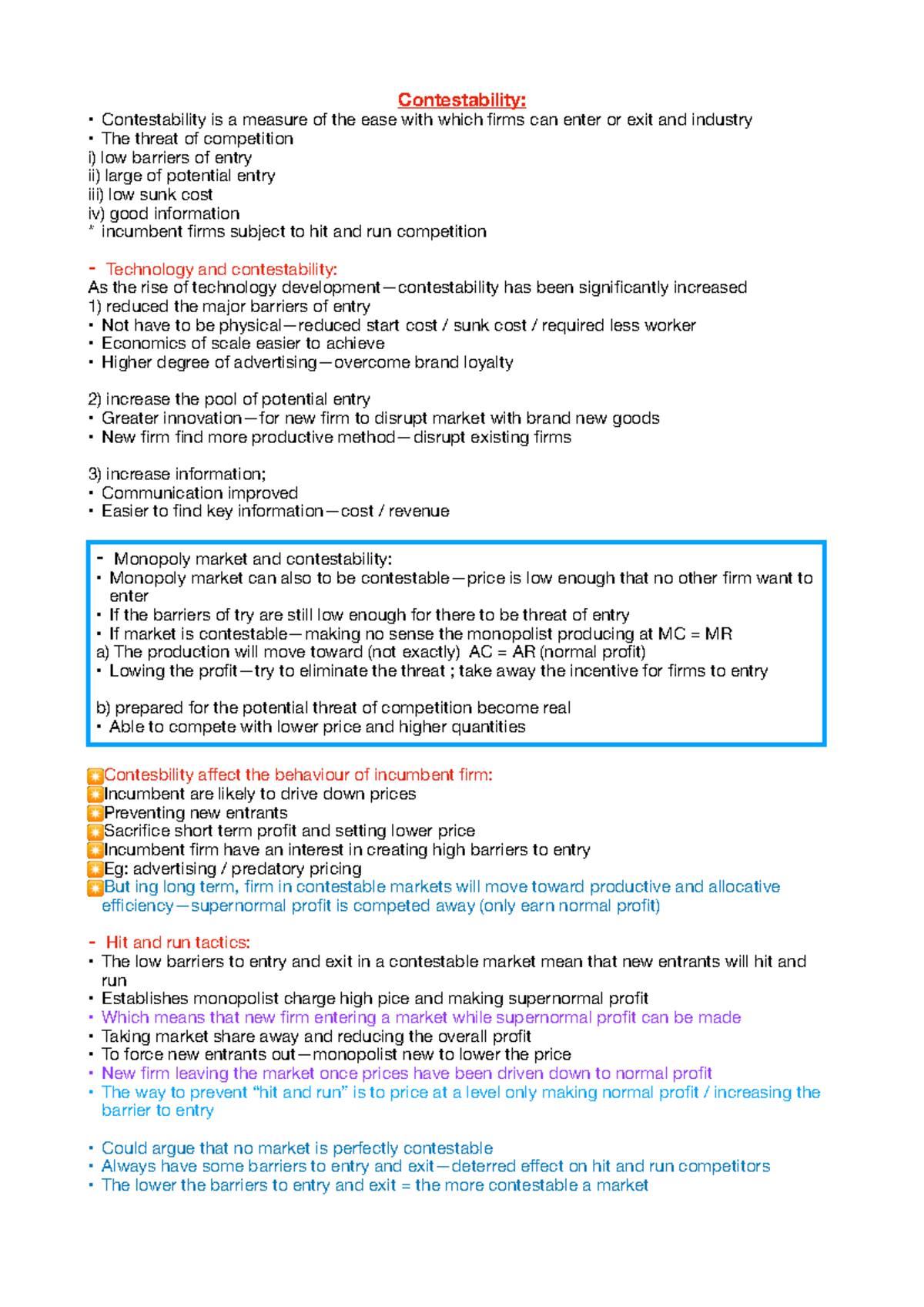 Contestability - Class note - Contestability: Contestability is a ...