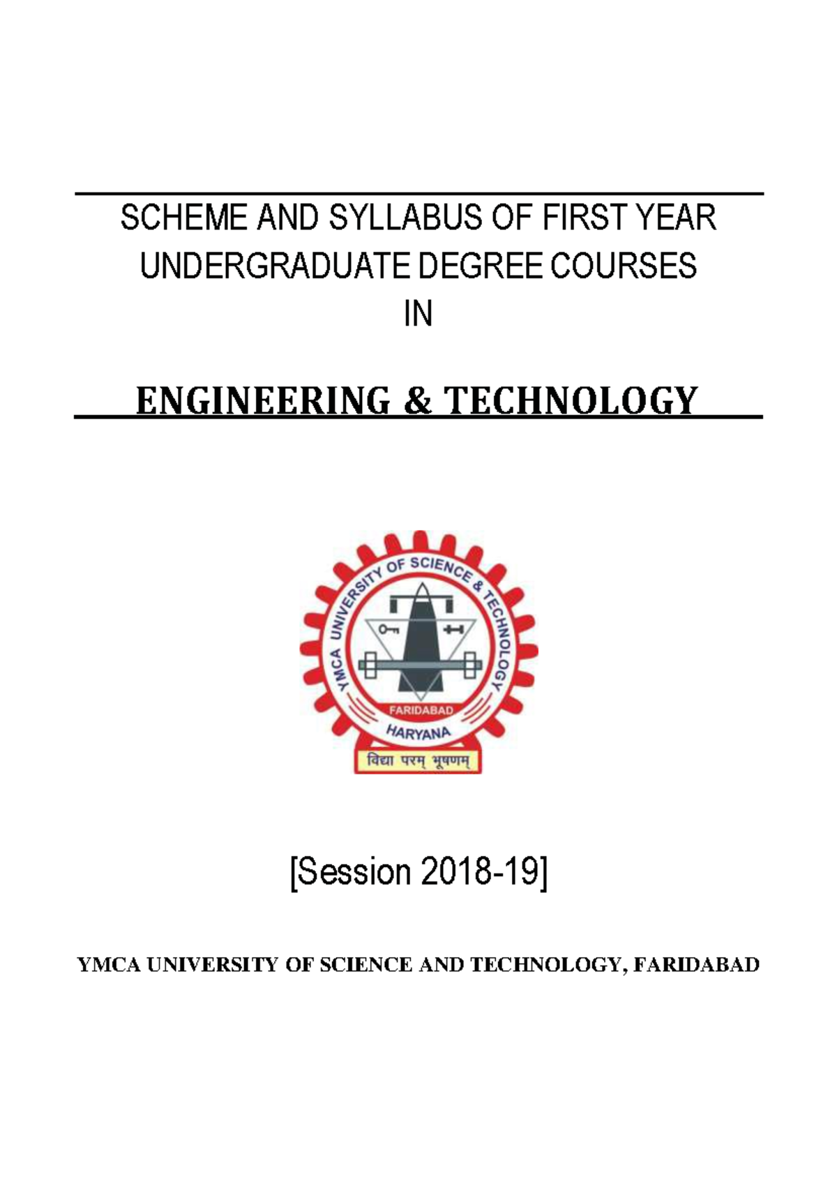 First year UG scheme syllabus 02082018 - SCHEME AND SYLLABUS OF FIRST ...