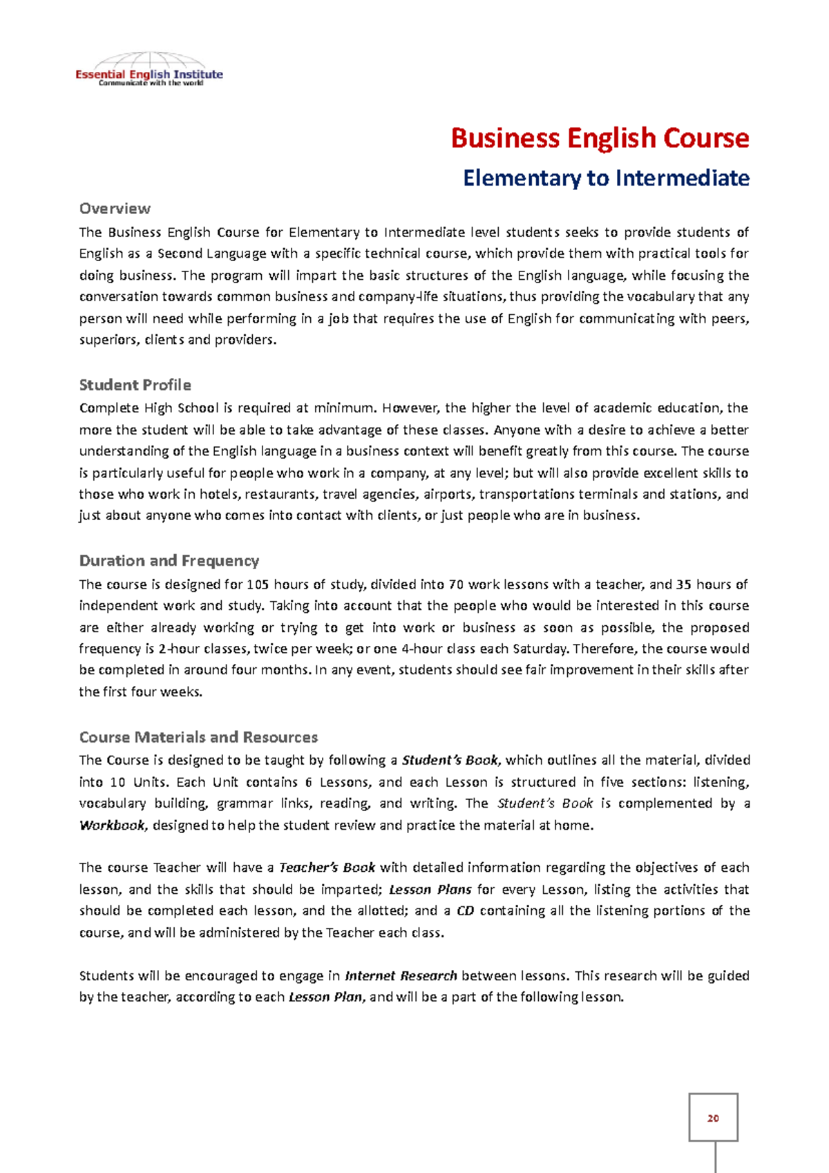 Business English for Beginners Student B - Business English Course ...