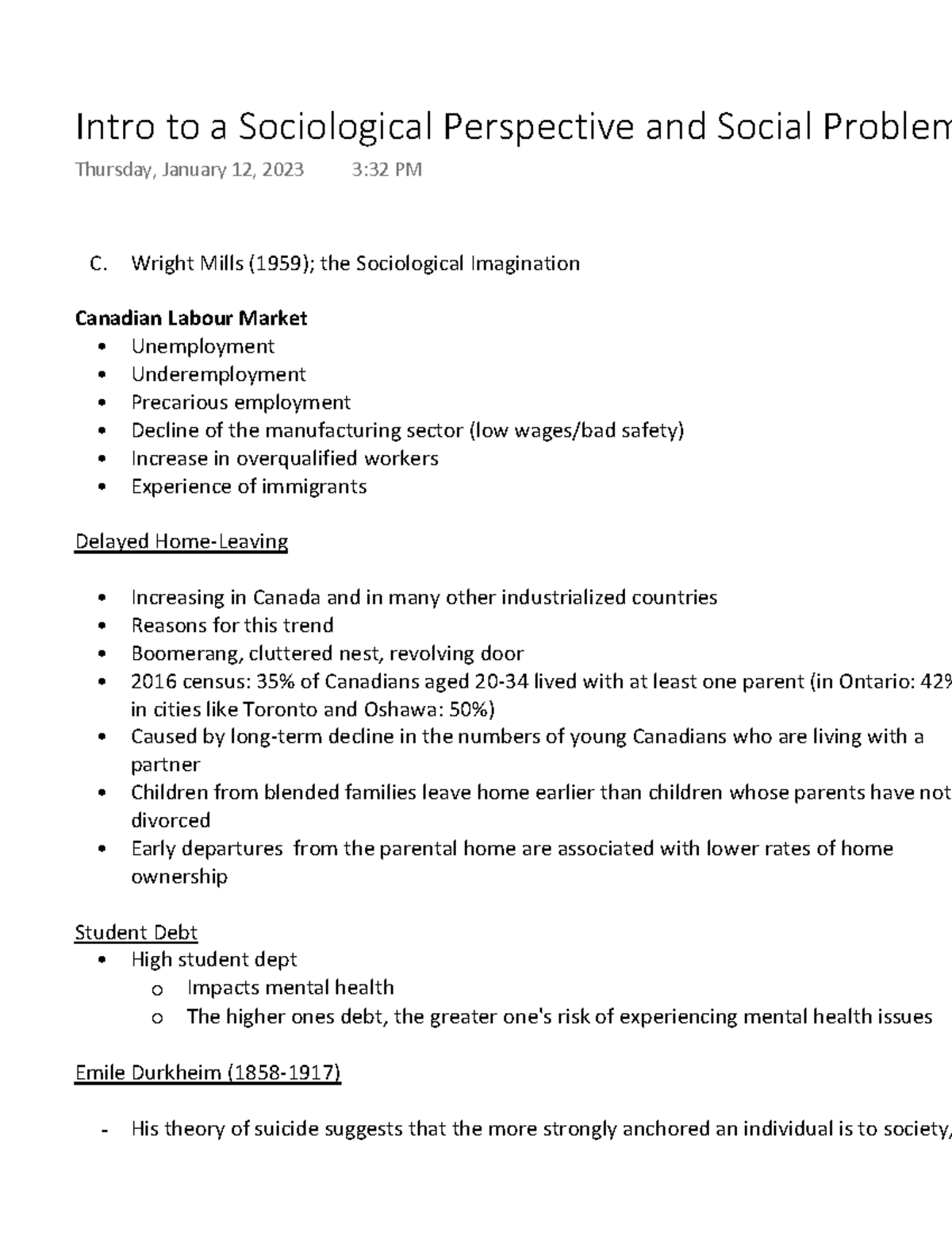 Intro to a Sociological Perspective and Social Problems - C. Wright ...