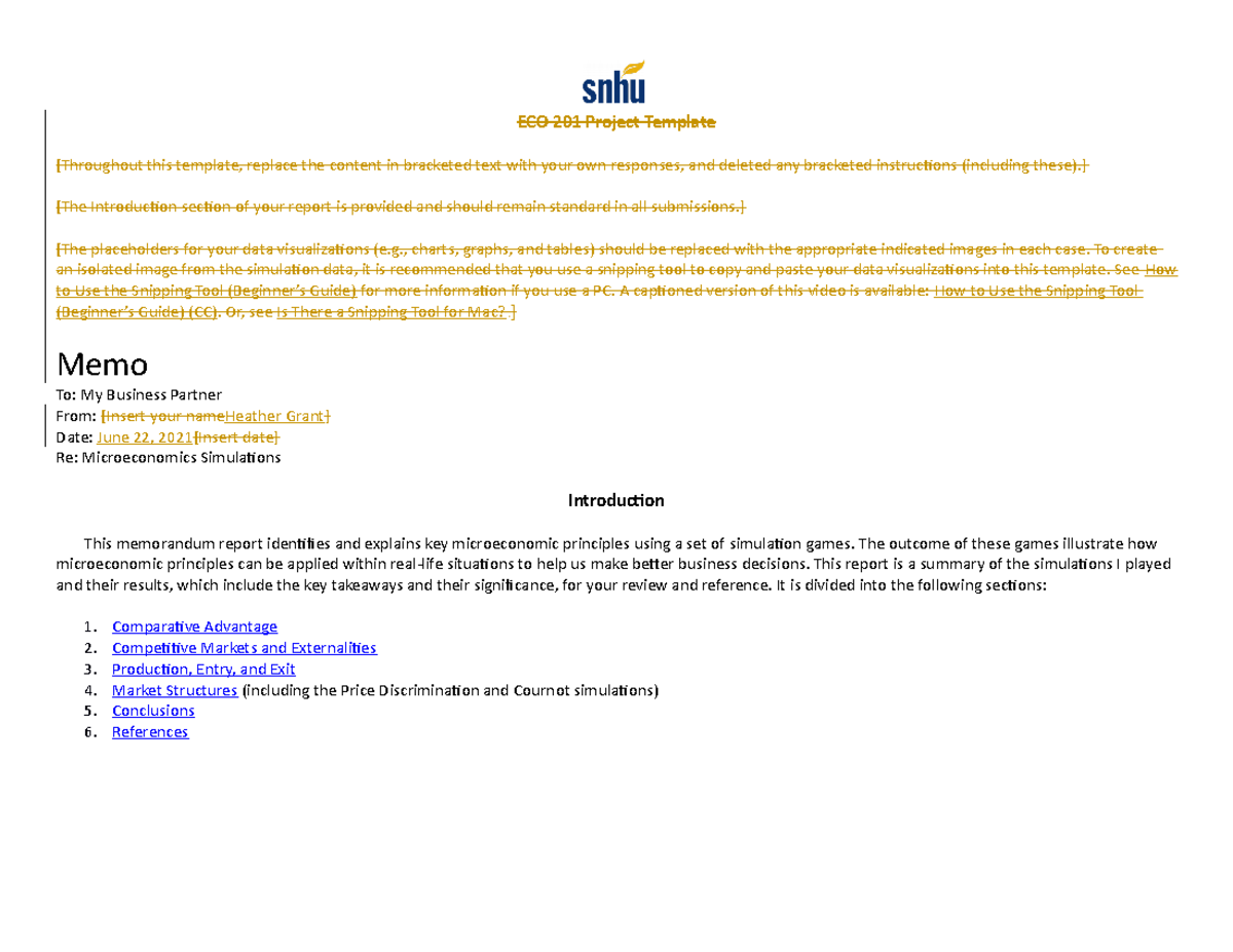 ECO 201 Project Template - Studocu
